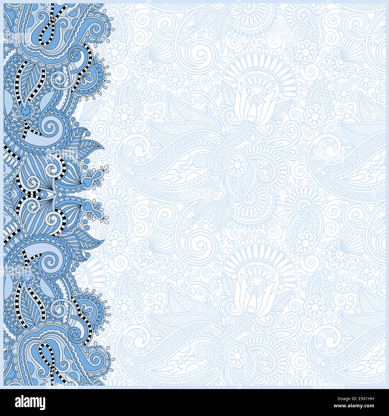 blue colour vintage floral background for your design Stock Photo - Alamy