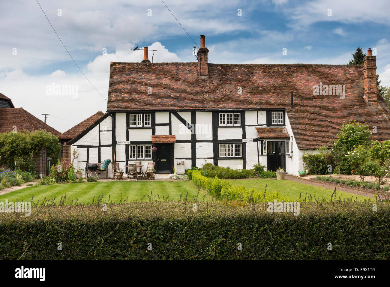 Cottages in the Village of Brockham in Surrey, UK Stock Photo - Alamy
