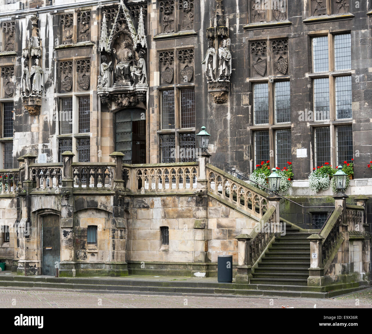 old townhall building in german city aachen Stock Photo - Alamy