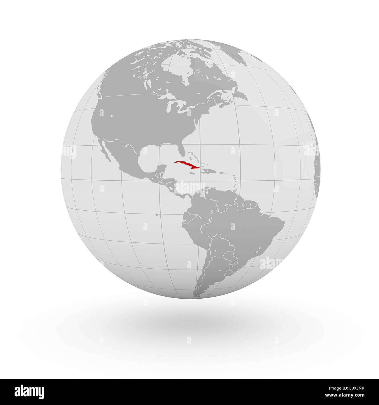 Cuba on planet earth Cut Out Stock Images & Pictures - Alamy