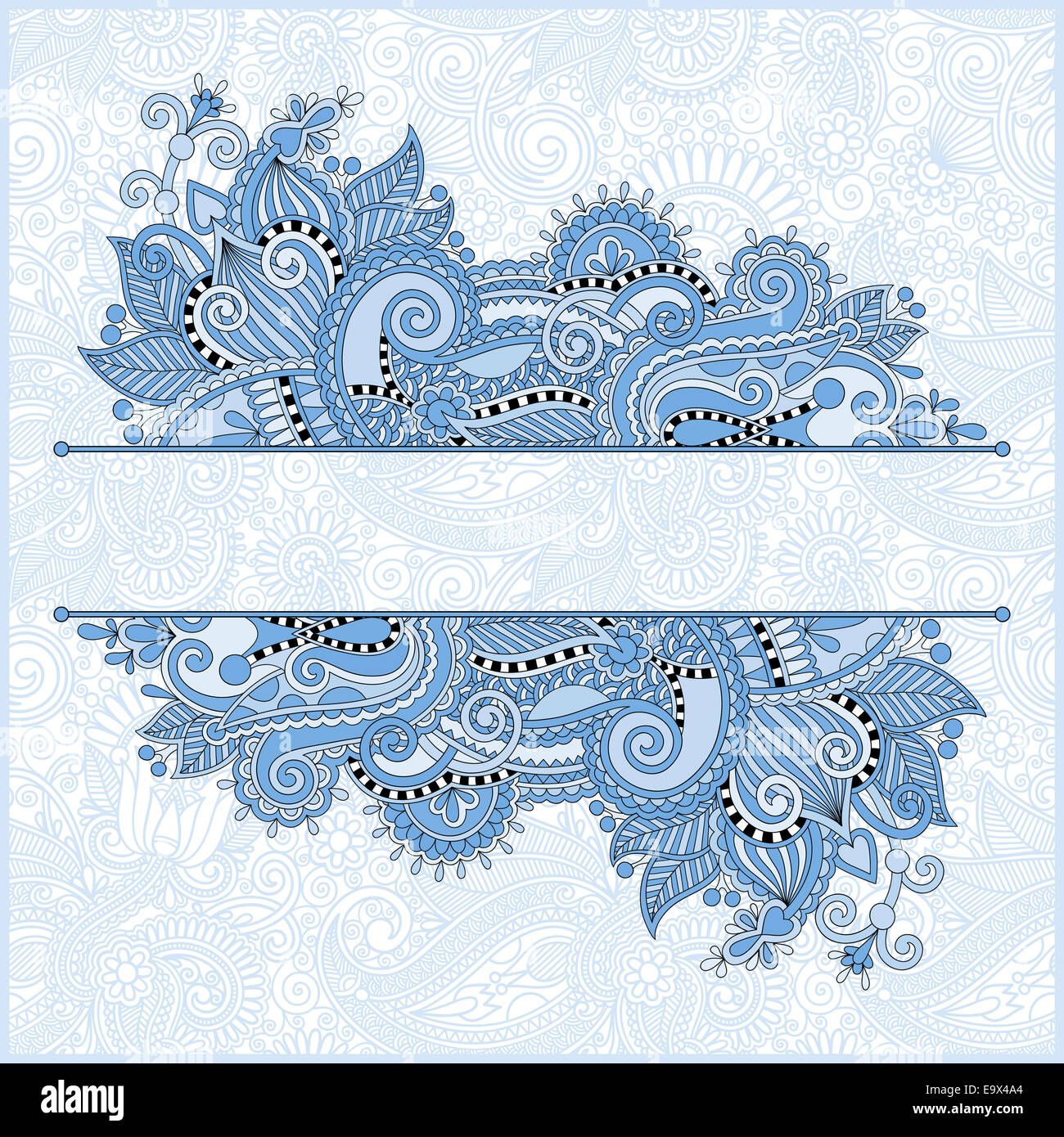 blue colour decorative template for greeting card Stock Photo - Alamy