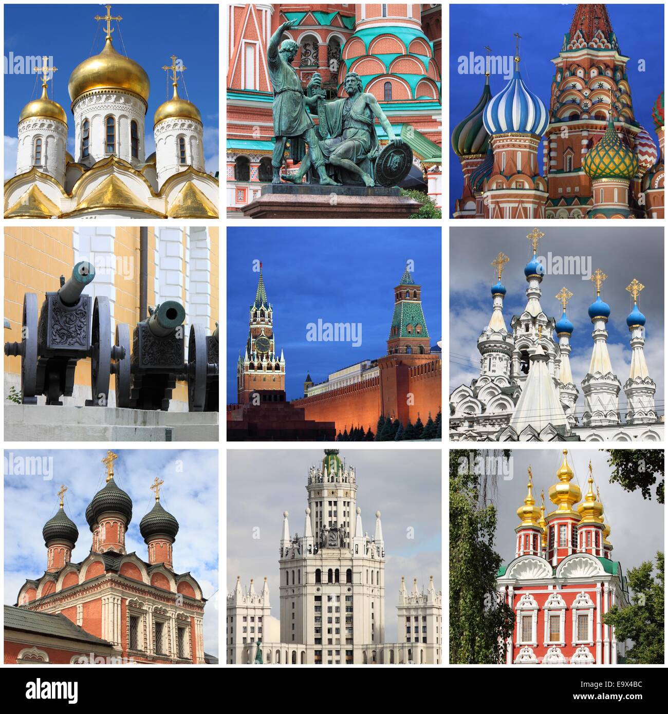 Collage of landmarks of Moscow, Russia Stock Photo - Alamy