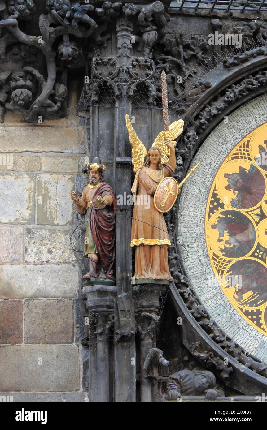Statues of Prague Astronomical Clock, Czech Republic Stock Photo - Alamy