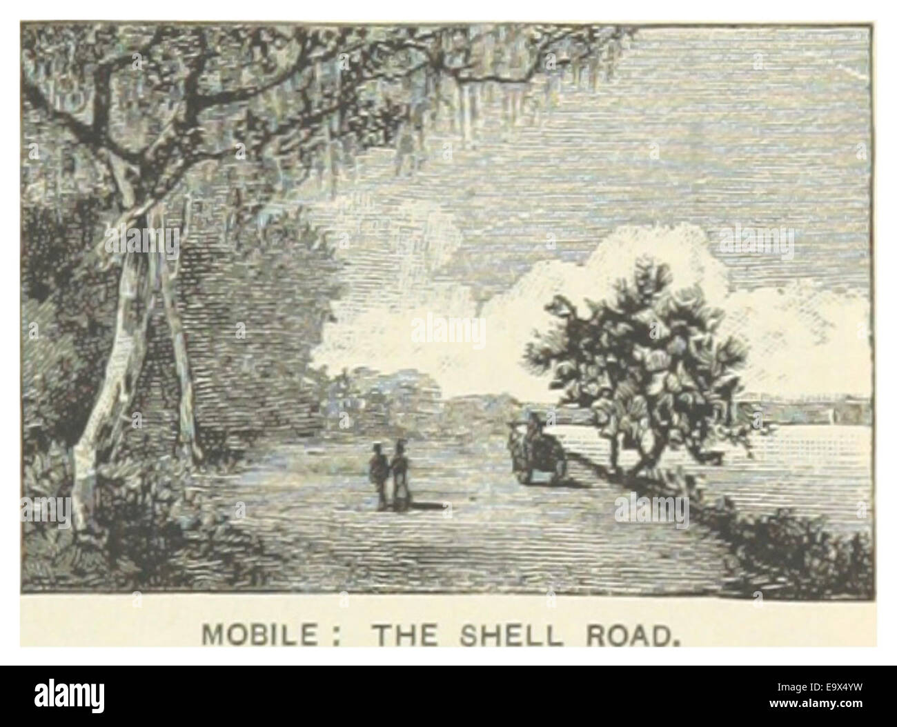 This 1891 illustration presents the Shell Road in Mobile, Alabama ...