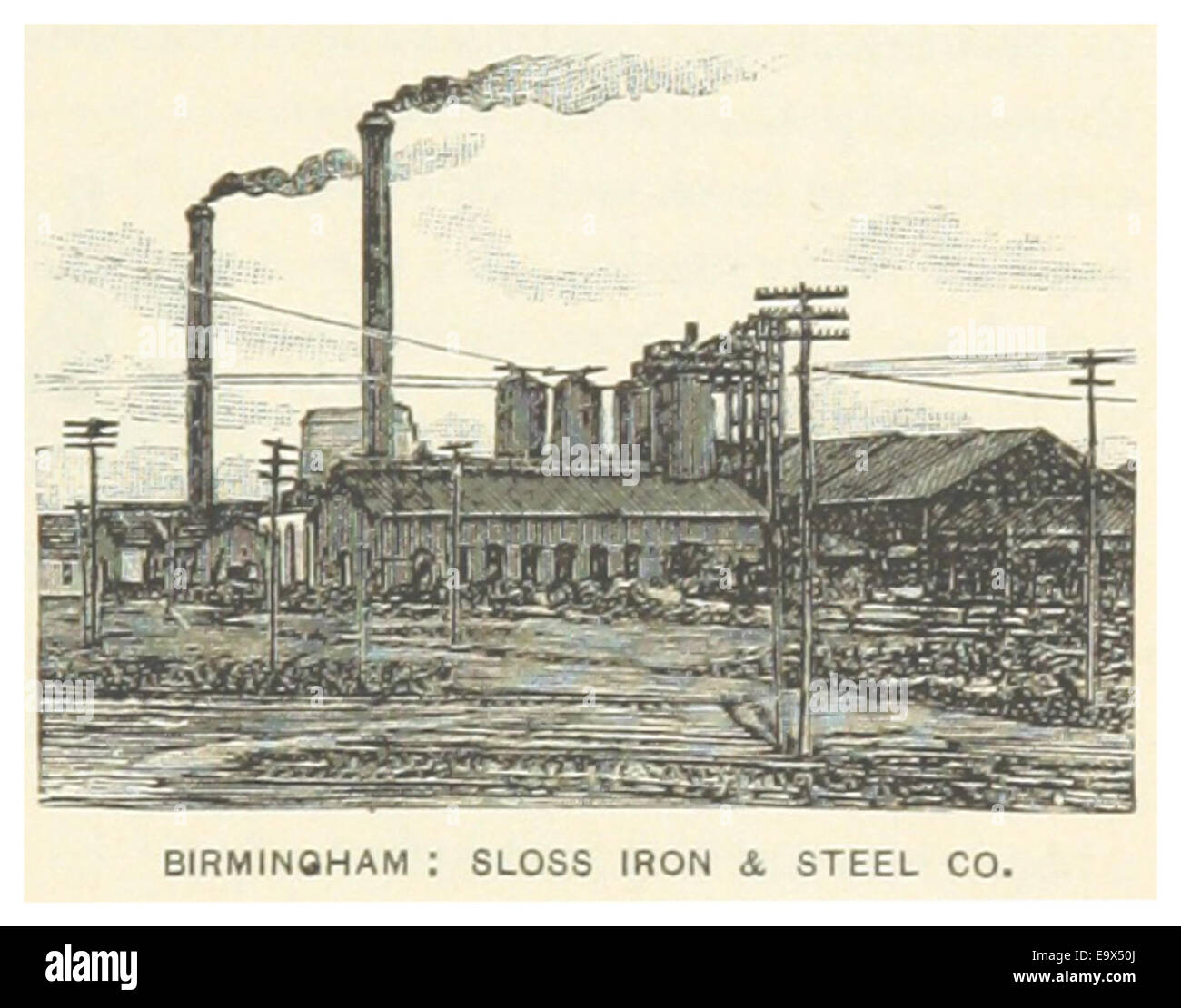An 1891 illustration of the Sloss Iron & Steel Company in Birmingham ...