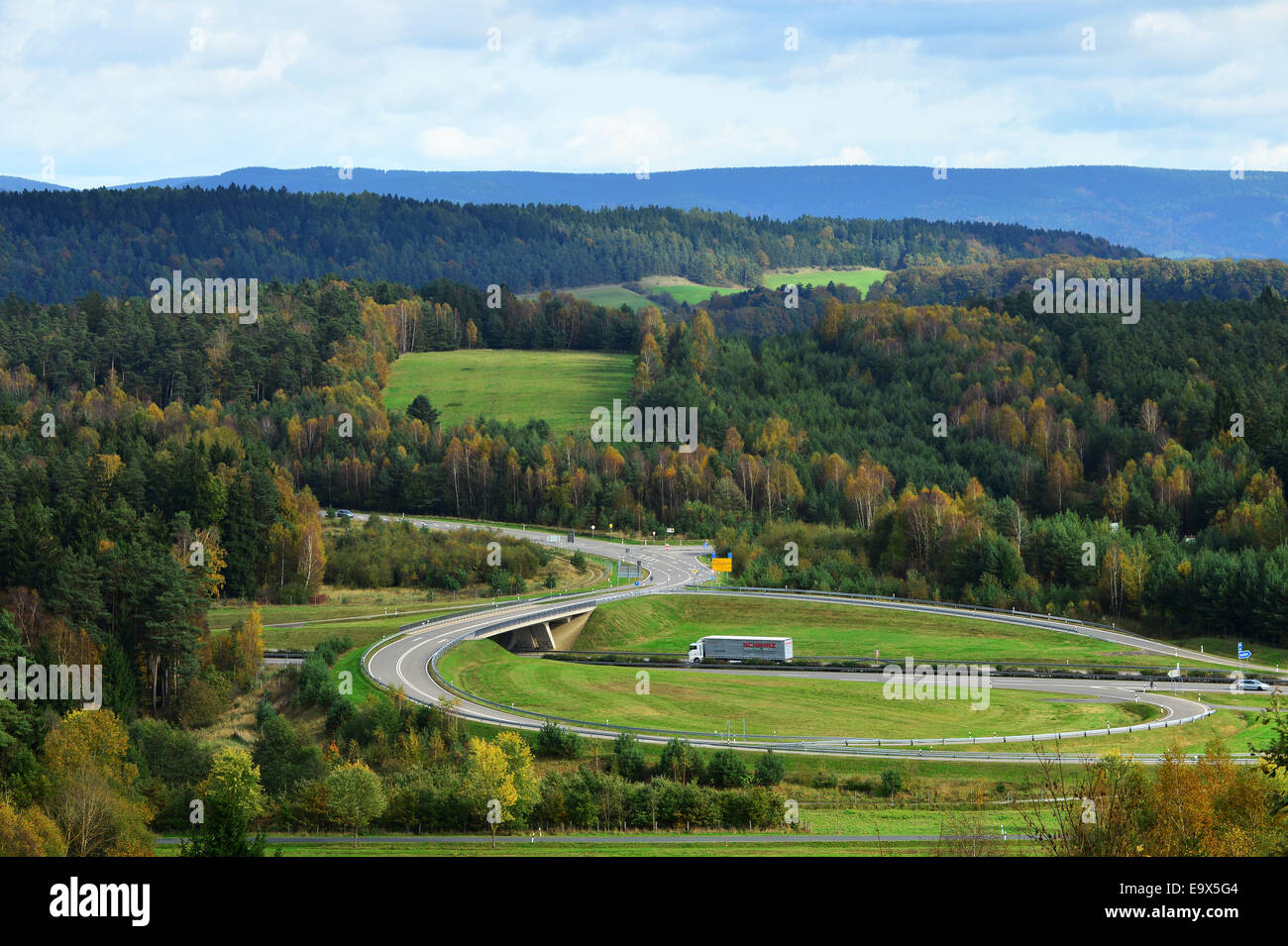Eisfeld, Germany. 20th Oct, 2014. A view of the former GDR border along ...