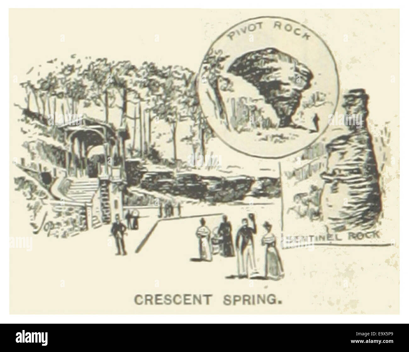 An 1891 illustration from *US-AR*, page 062, depicting Crescent Spring ...