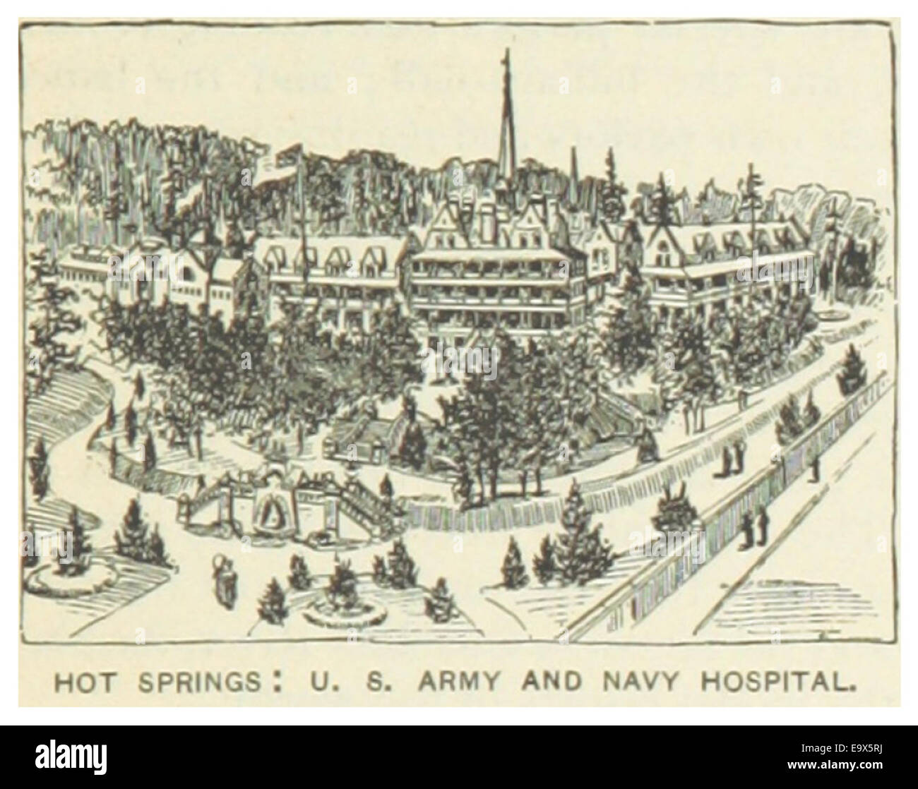 Old map of hot springs hi-res stock photography and images - Alamy
