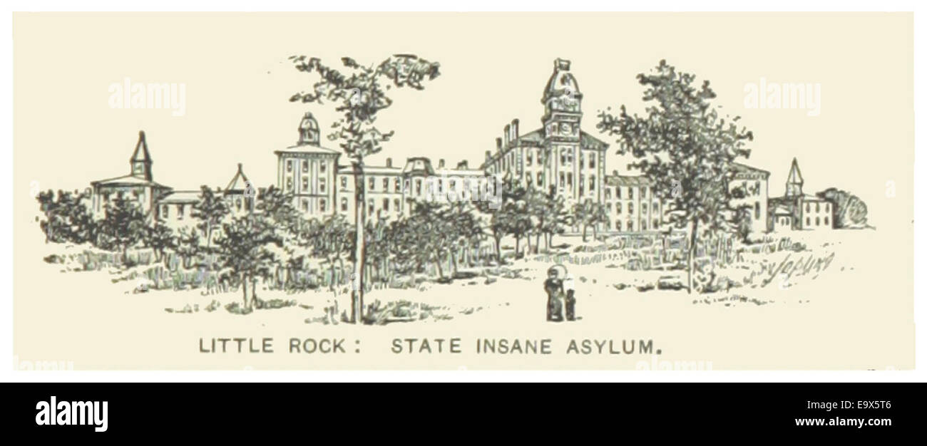US-AR(1891) p067 LITTLE ROCK, STATE INSANE ASYLUM Stock Photo - Alamy