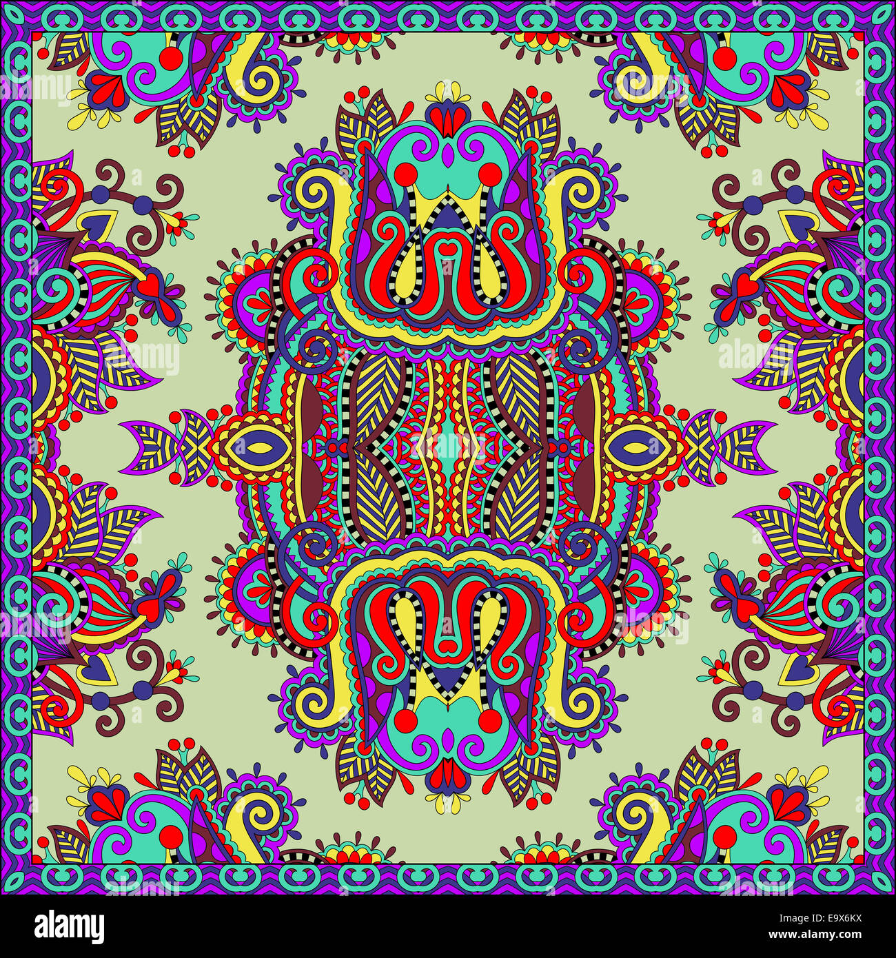 silk neck scarf or kerchief square pattern design Stock Photo - Alamy