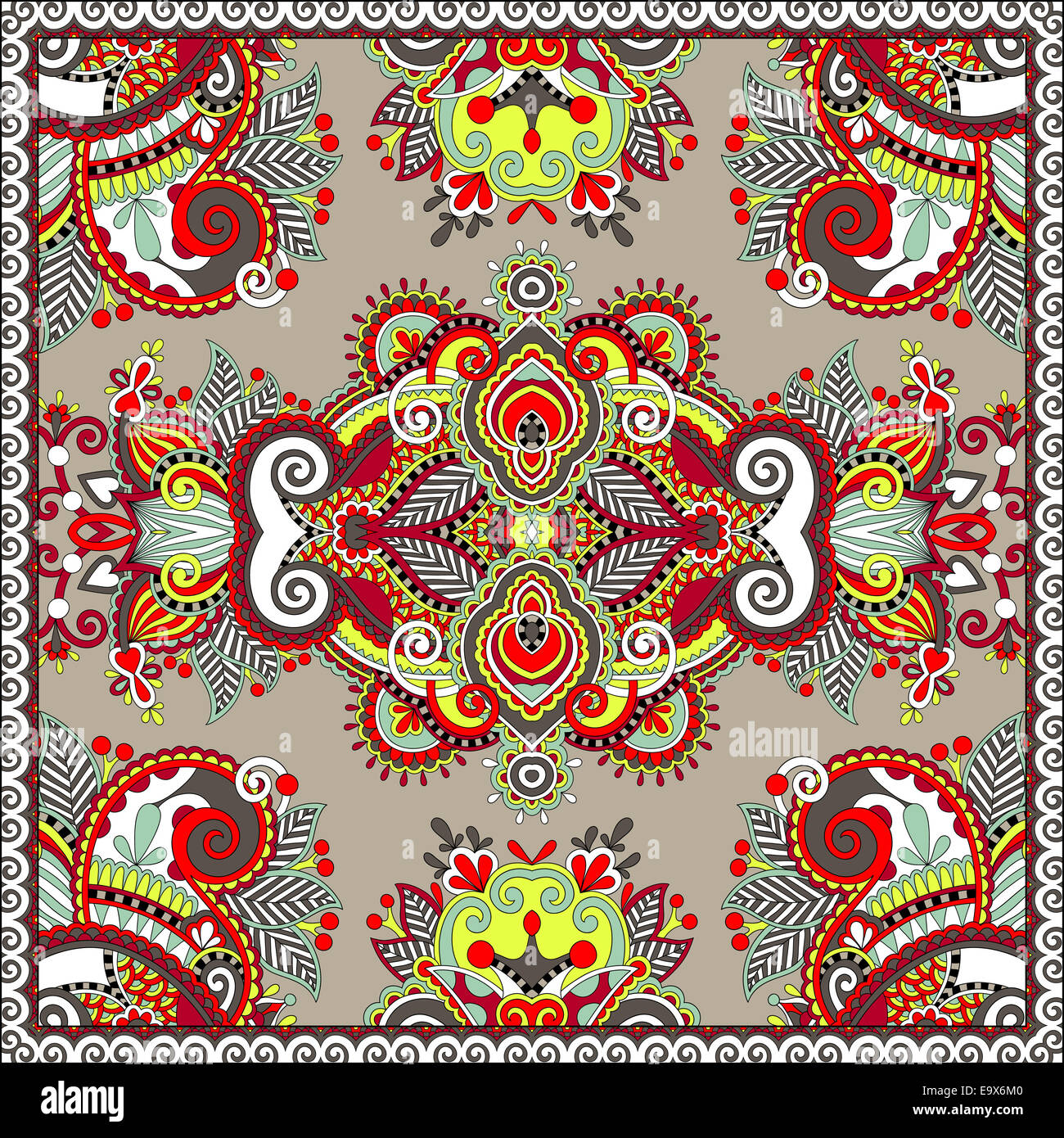 silk neck scarf or kerchief square pattern design Stock Photo - Alamy