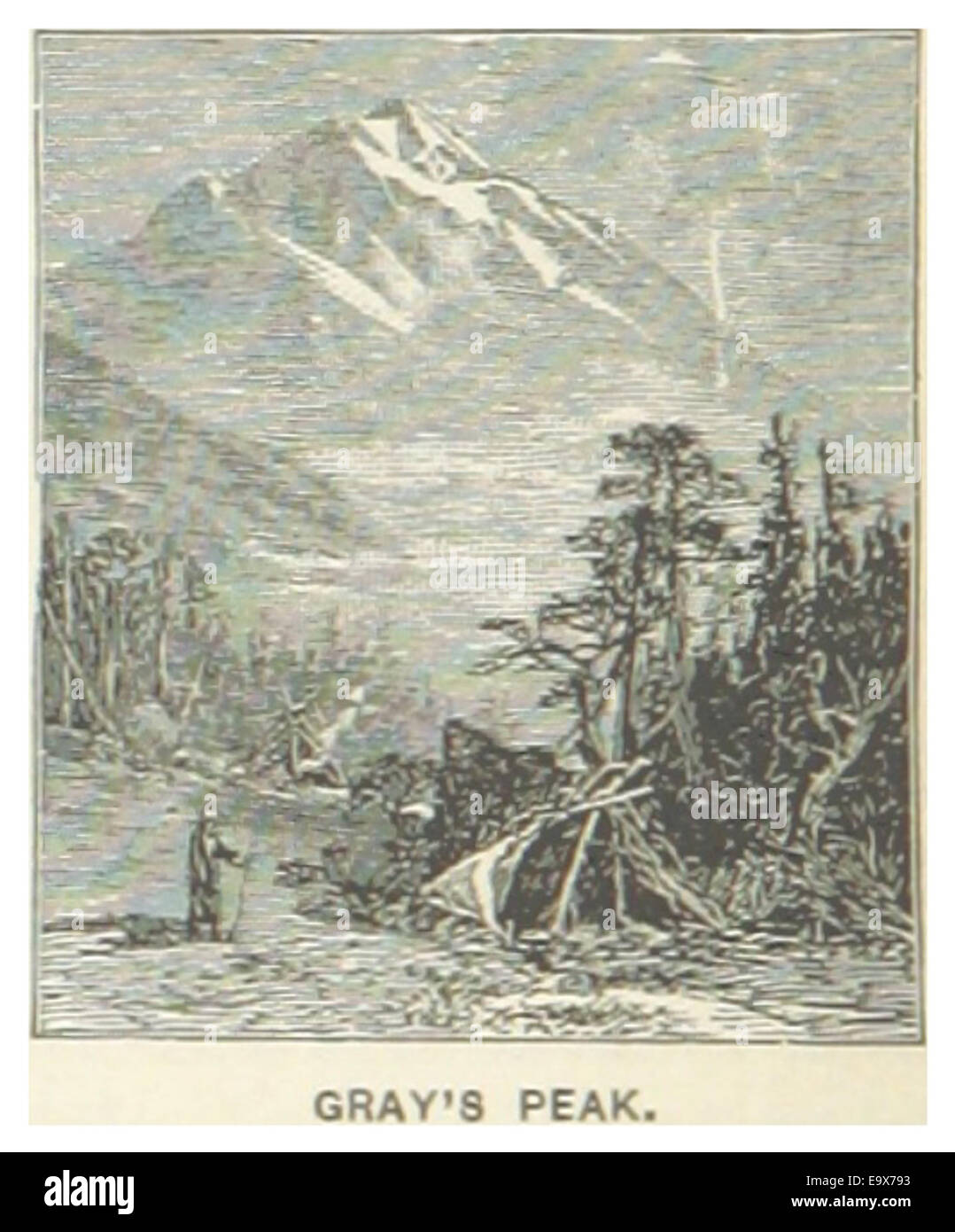 This 1891 illustration of Gray's Peak in Colorado captures the rugged ...