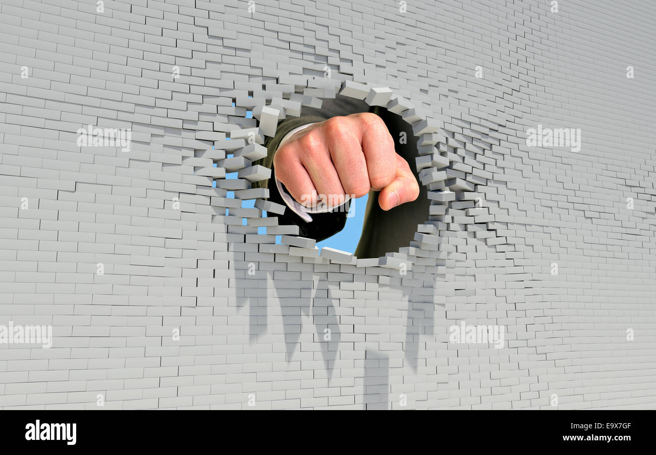Fist punching through wall hi-res stock photography and images - Alamy