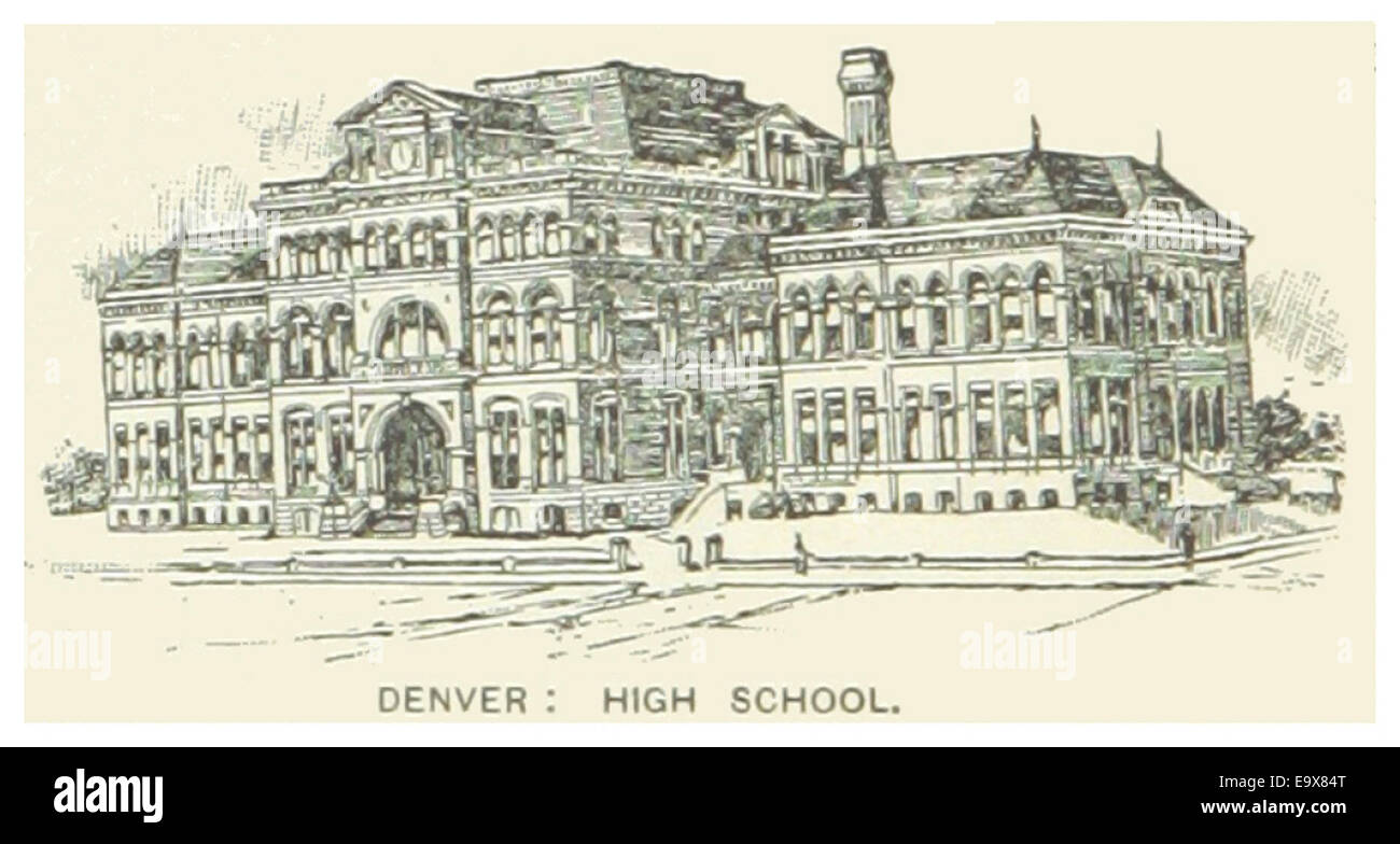 An 1891 illustration showing the architecture of the High School in ...