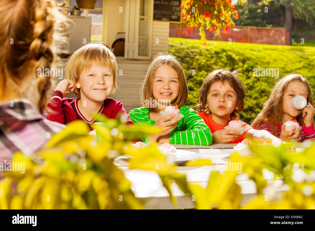 Children drinking tea hi-res stock photography and images - Alamy