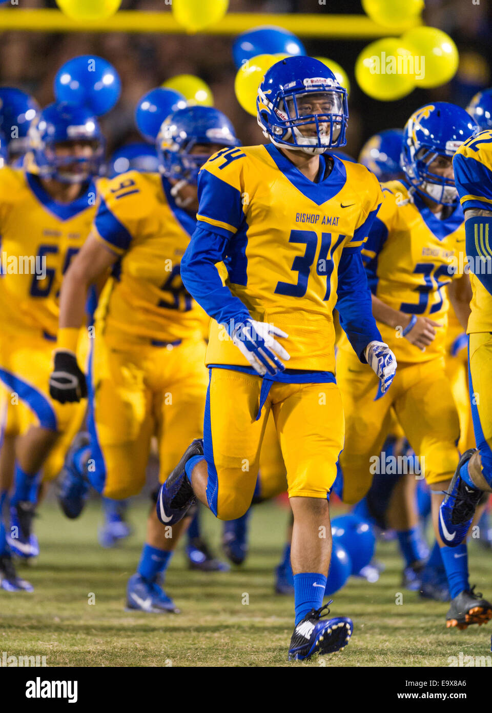 October 4, 2014, La Puente, CA.Bishop Amat lancers defensive back (34 ...