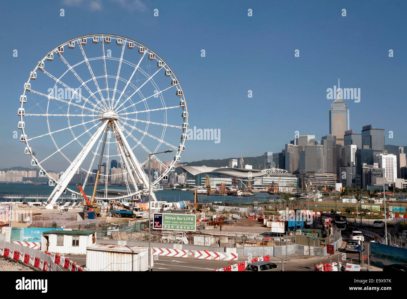 The Hong Kong observation wheel in the Central waterfront district. Wan ...