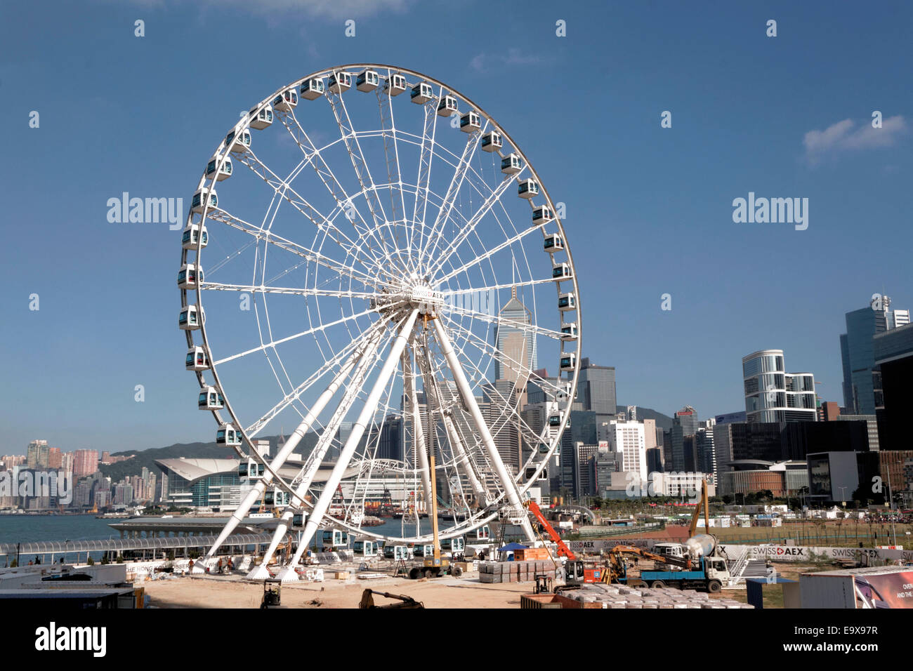 The Hong Kong observation wheel in the Central waterfront district. Wan ...