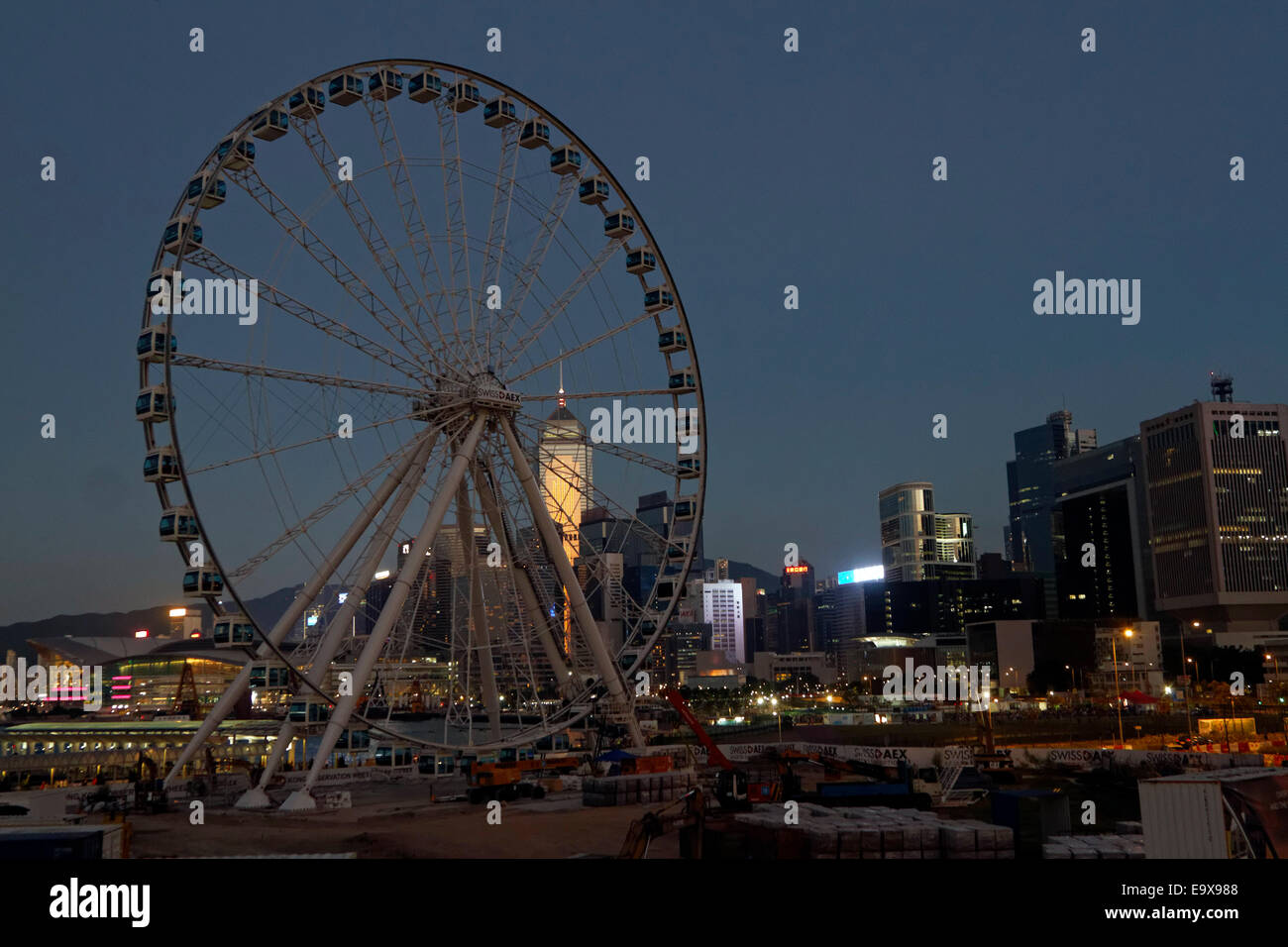 The Hong Kong observation wheel in the Central waterfront district. Wan ...