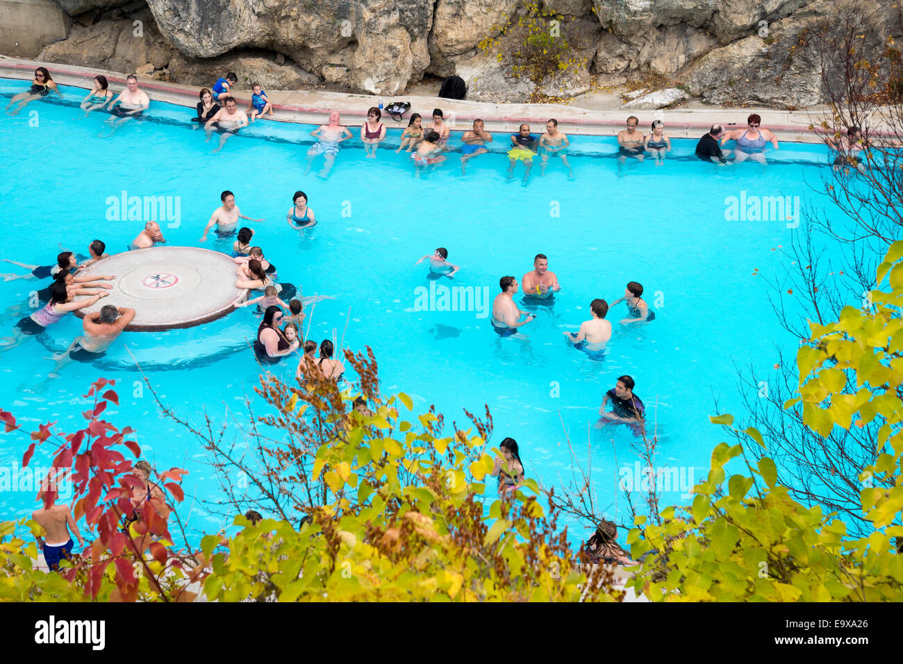 Hot Springs swimming pool, Radium Hot Springs, Kootenay National Park ...