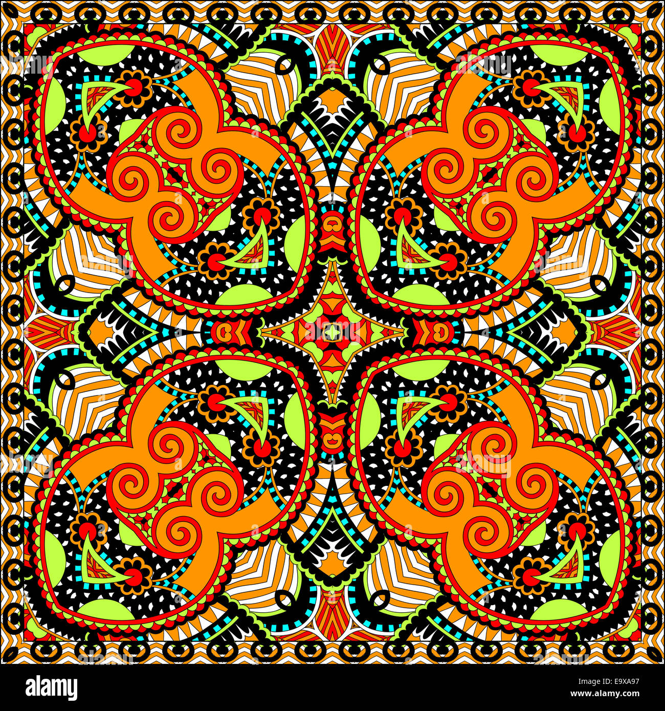 silk neck scarf or kerchief square pattern design Stock Photo - Alamy