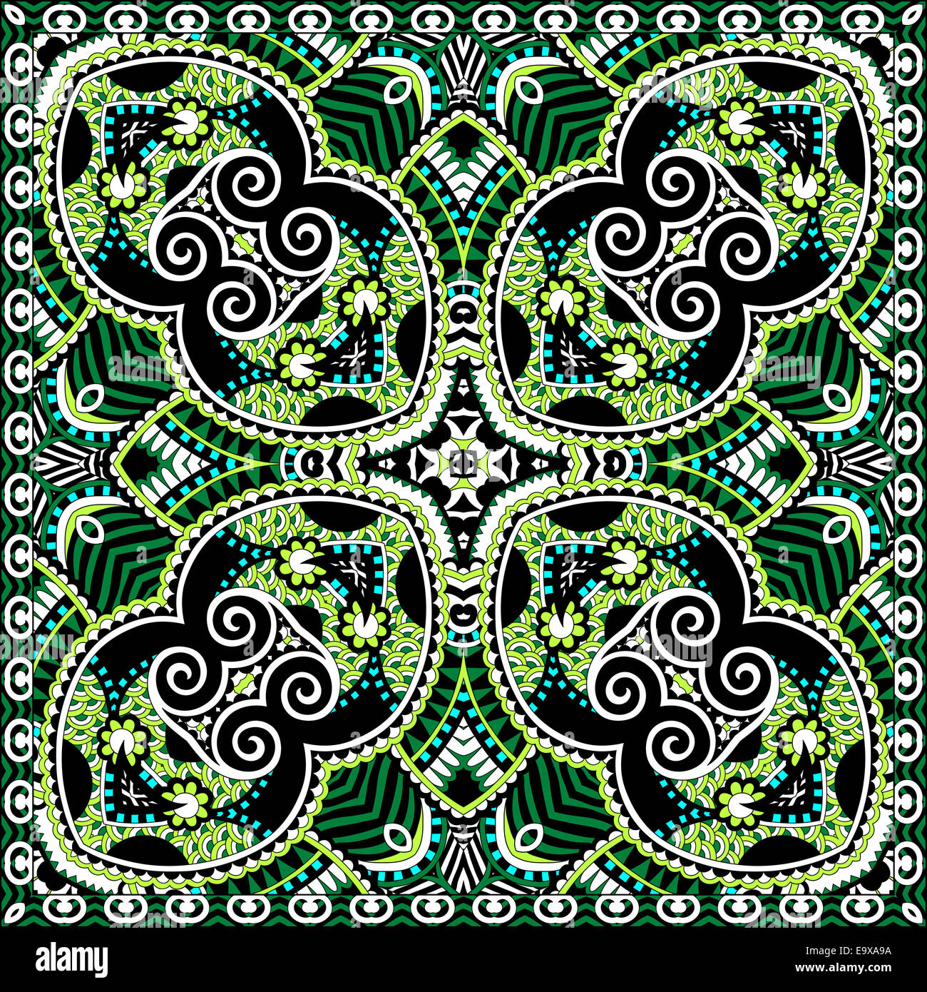 silk neck scarf or kerchief square pattern design Stock Photo - Alamy