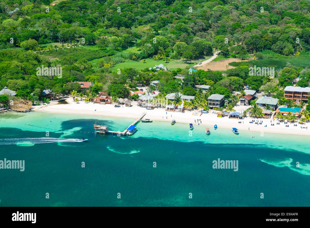 Aerial photo of Roatan island's West Bay Stock Photo - Alamy