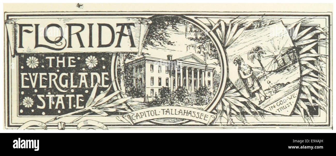 This 1891 illustration represents Florida, known as the Everglade State ...