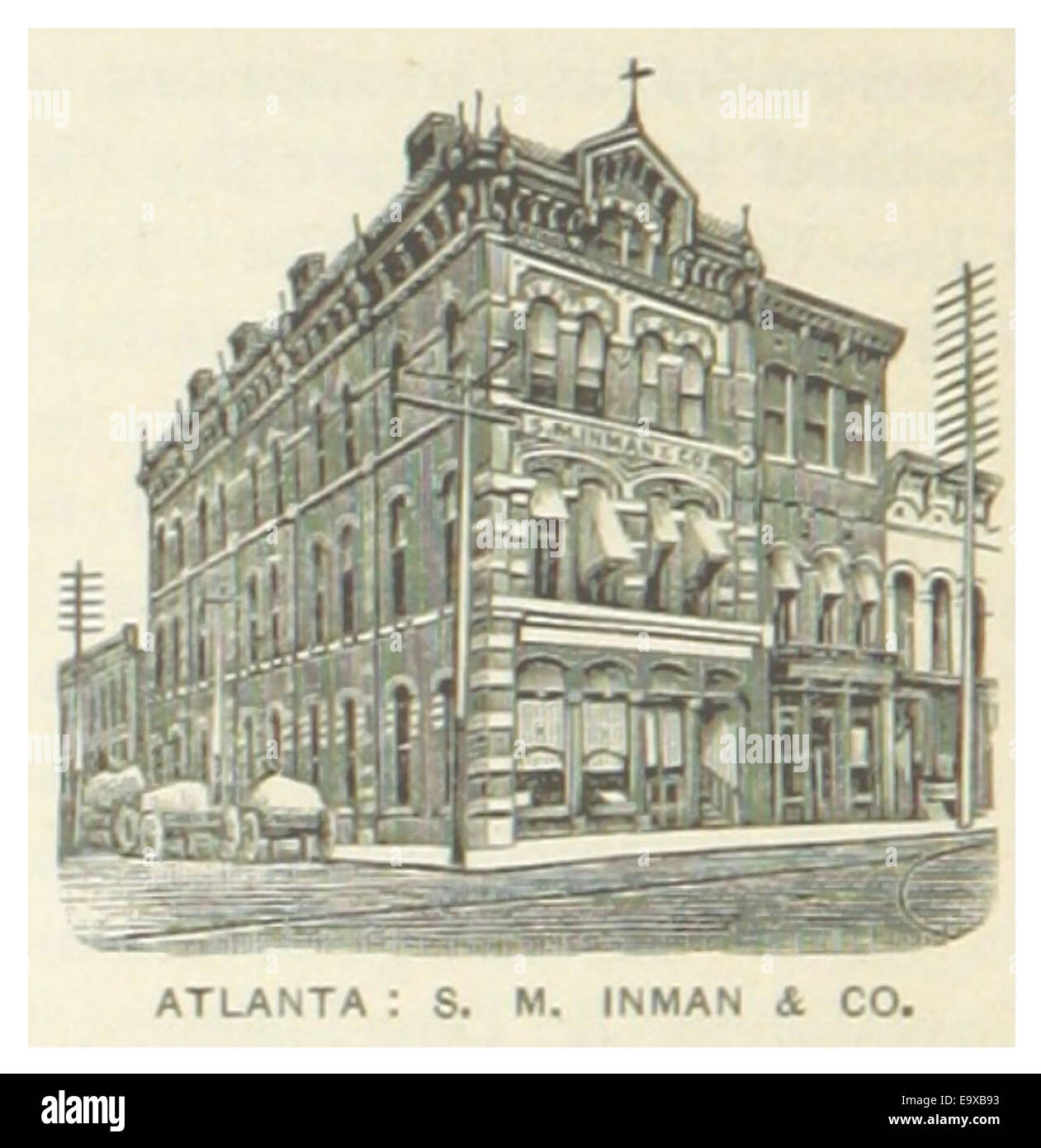 This 1891 illustration depicts the headquarters of S.M. Inman & Company ...