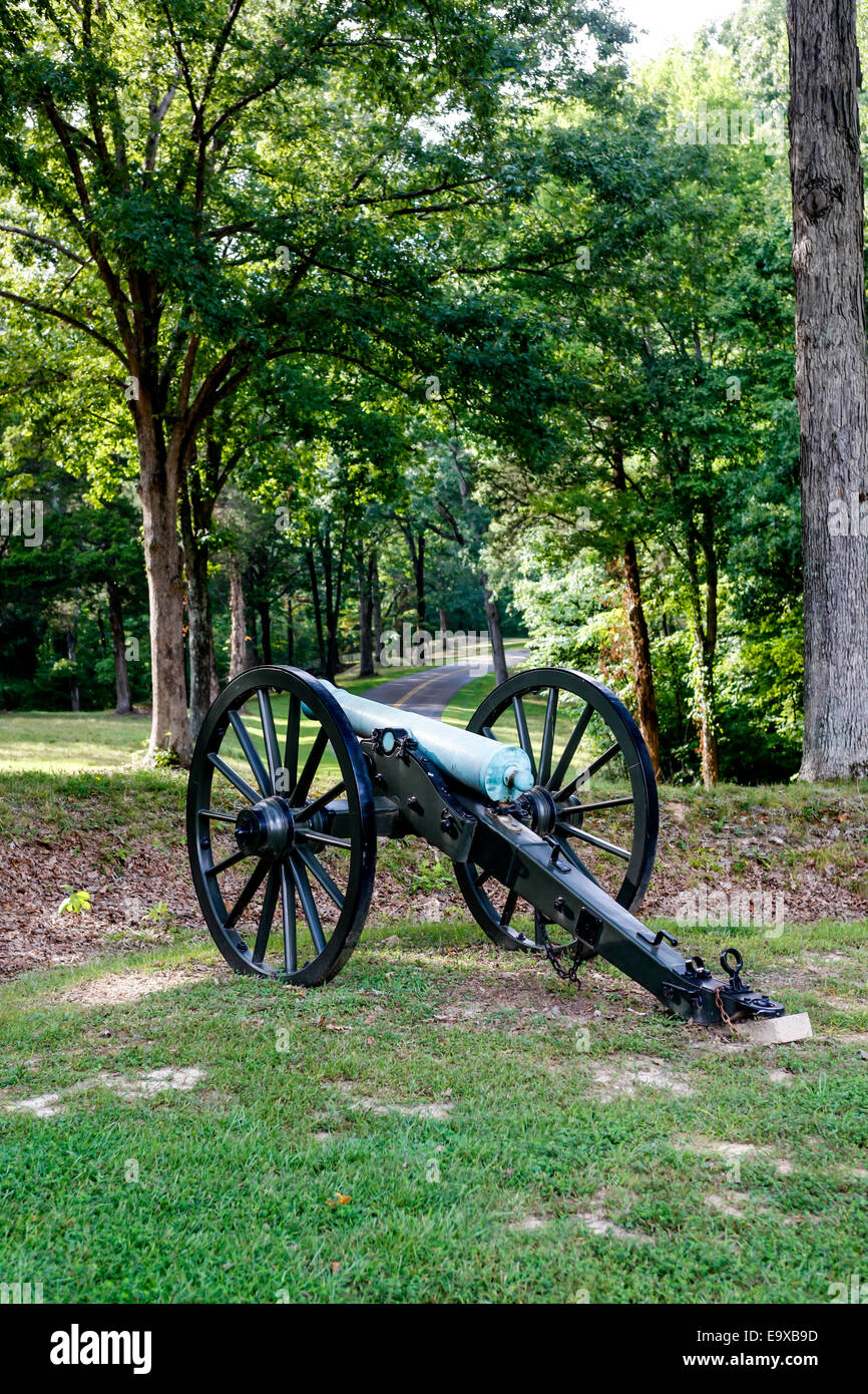 Civil War artillery guns on the Fort Donelson National Battlefield in ...