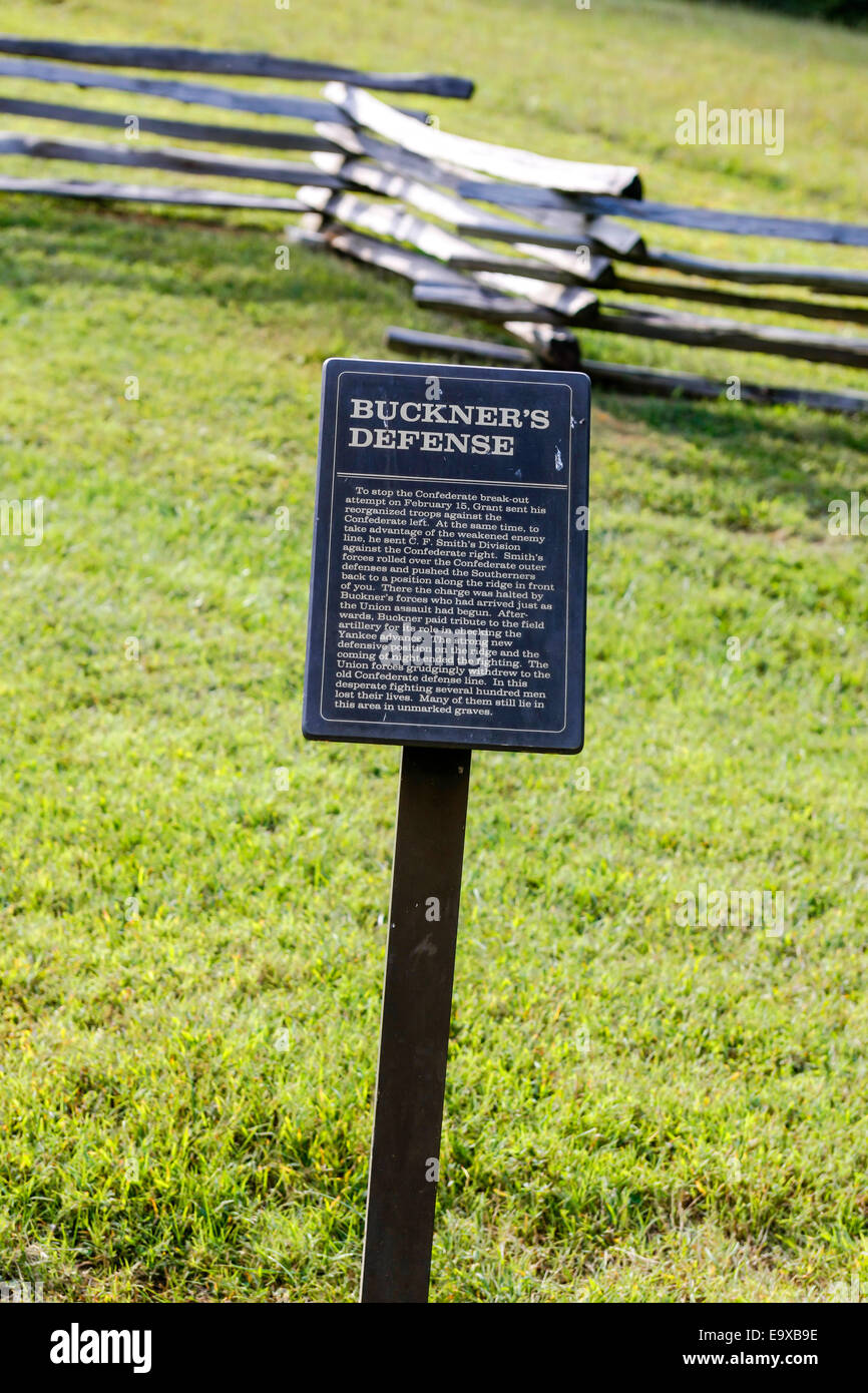 Buckner's Defense line of the Confederate Army at Fort Donelson ...