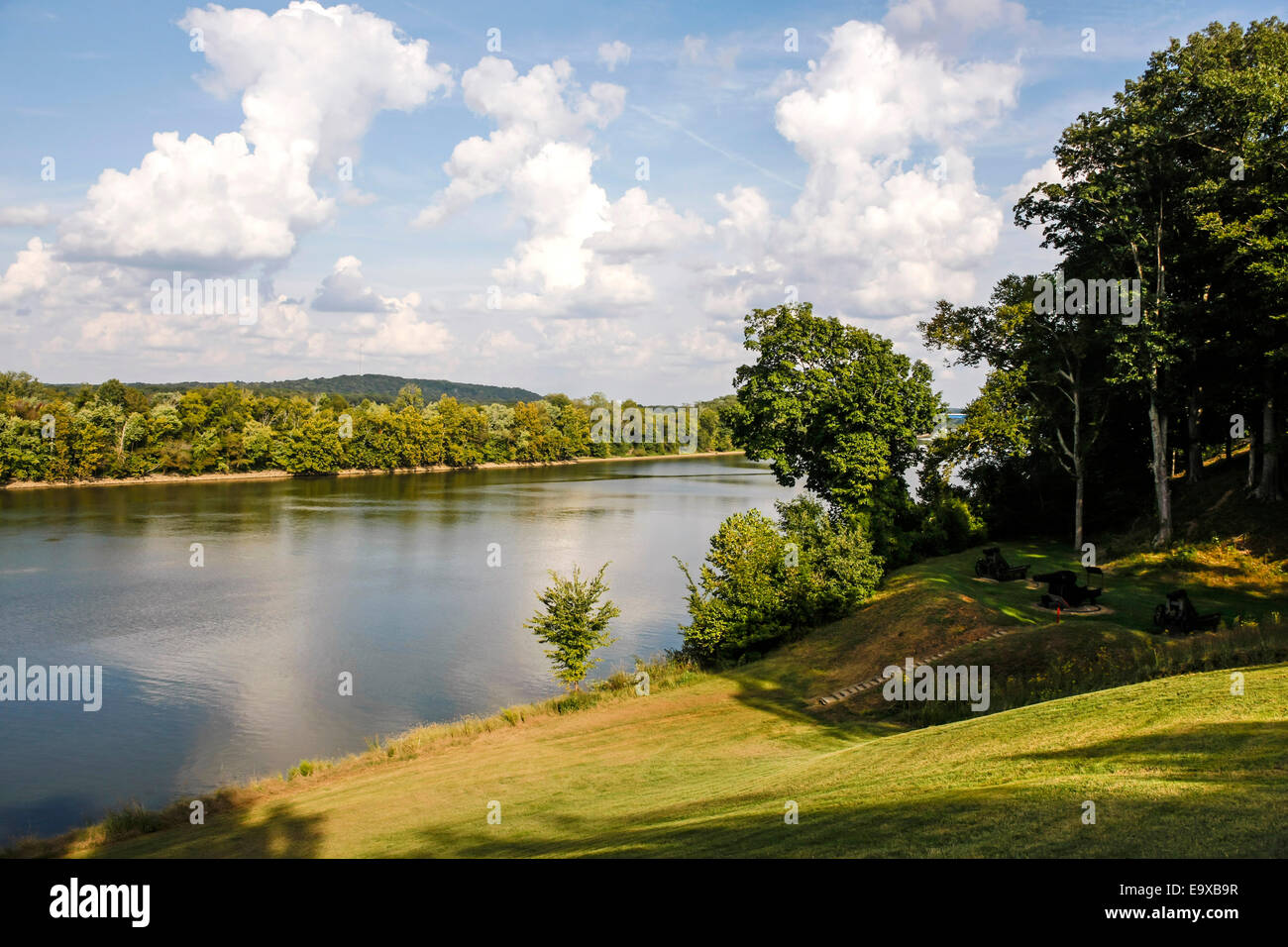 View of the historic Cumberland River at Fort Donelson near Dover in ...