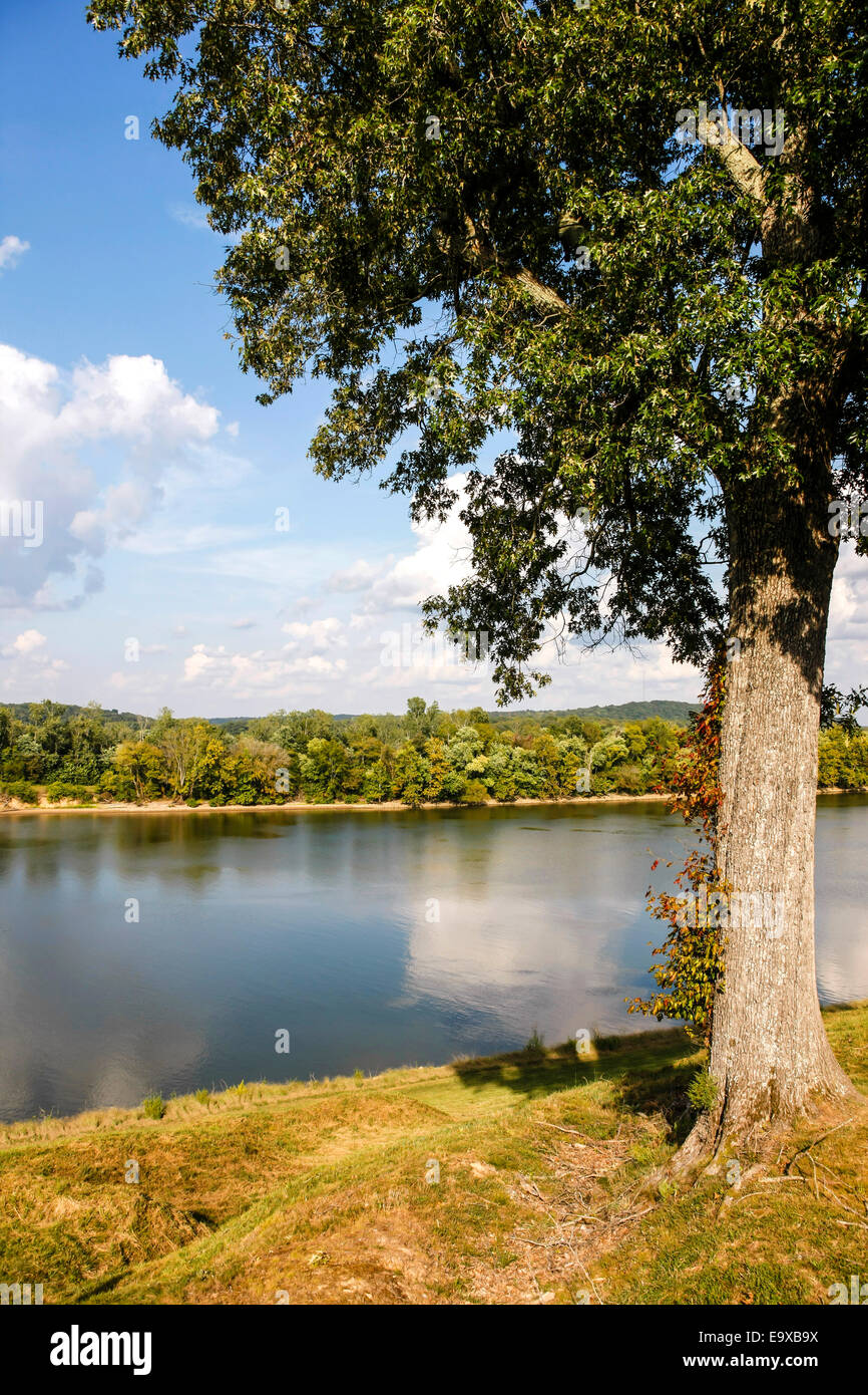 View of the historic Cumberland River at Fort Donelson near Dover in ...