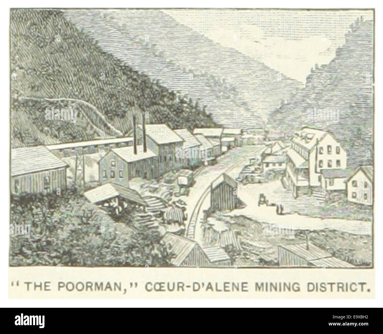 This 1891 illustration depicts the Poorman Mine, located in the Coeur d ...