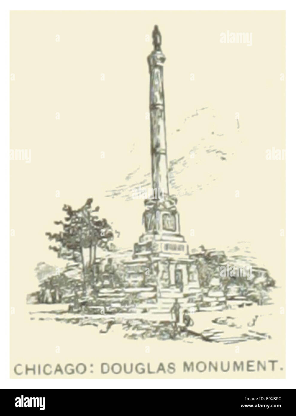 This 1891 map illustrates the Douglas Monument in Chicago ...