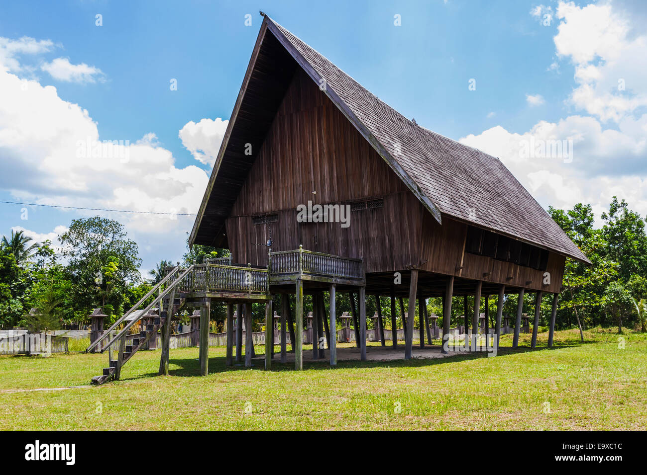 Dayak Longhouse, Pangkalan Bun, Central Kalimantan, Borneo, Indonesia ...