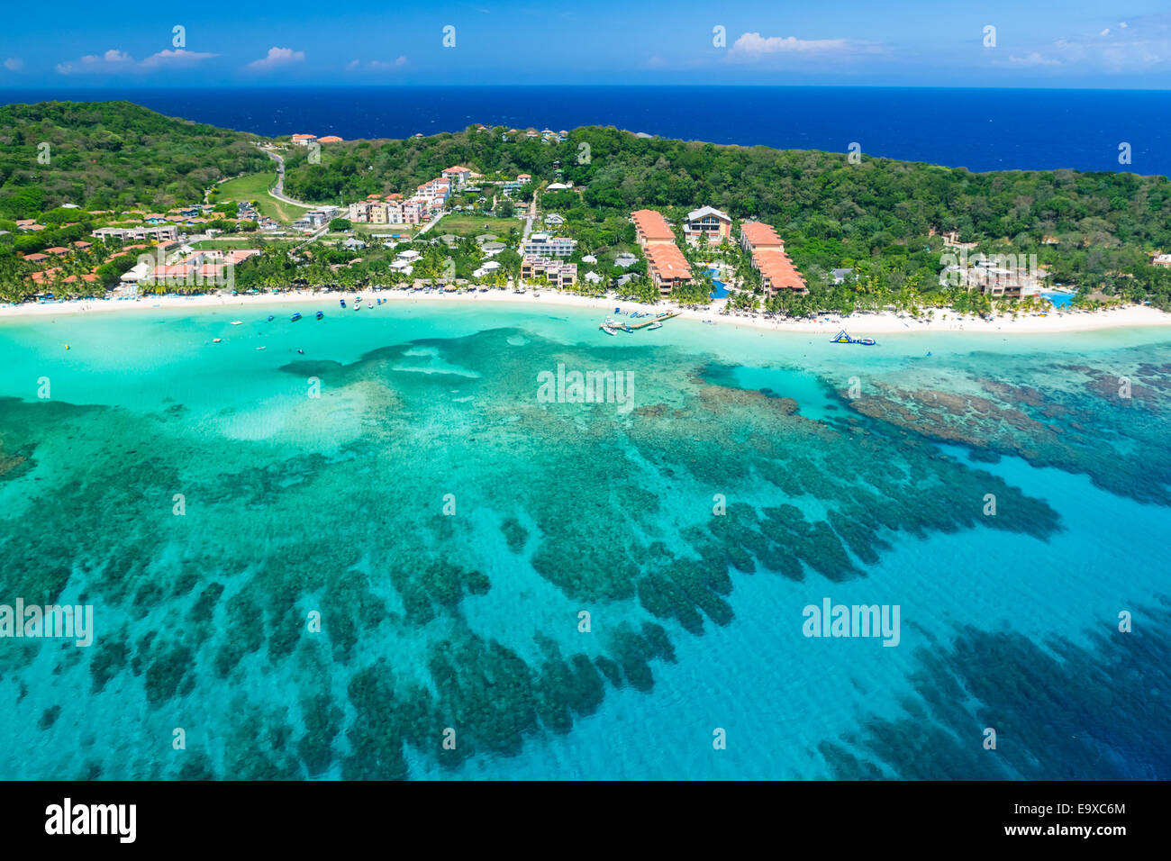 Aerial photo of Roatan island's West Bay Stock Photo - Alamy