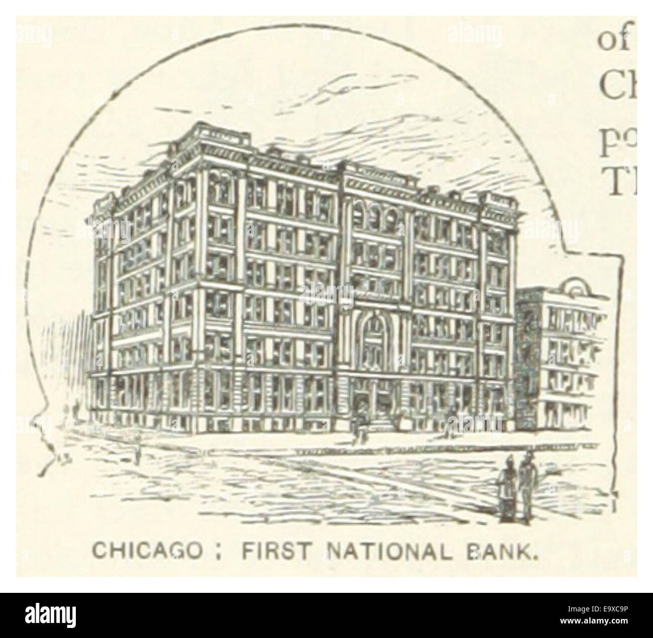 This 1891 illustration depicts the First National Bank in Chicago. The ...