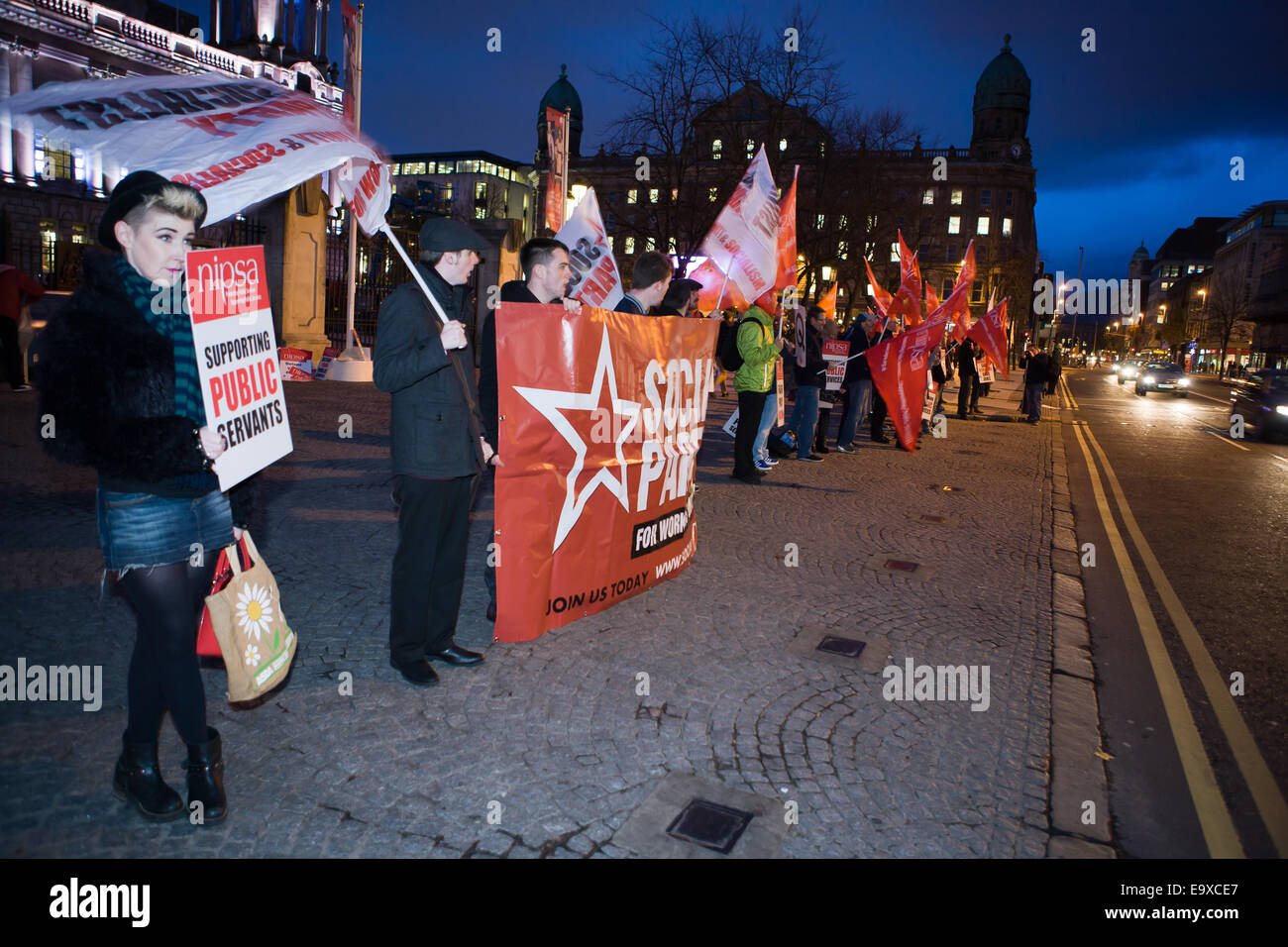 Belfast, Northern Ireland, UK. 3rd November, 2014. Members of the NIPSA ...