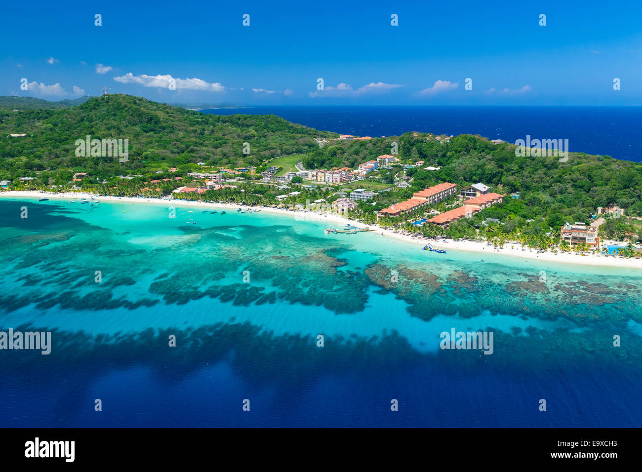 Aerial photo of Roatan island's West Bay Stock Photo - Alamy