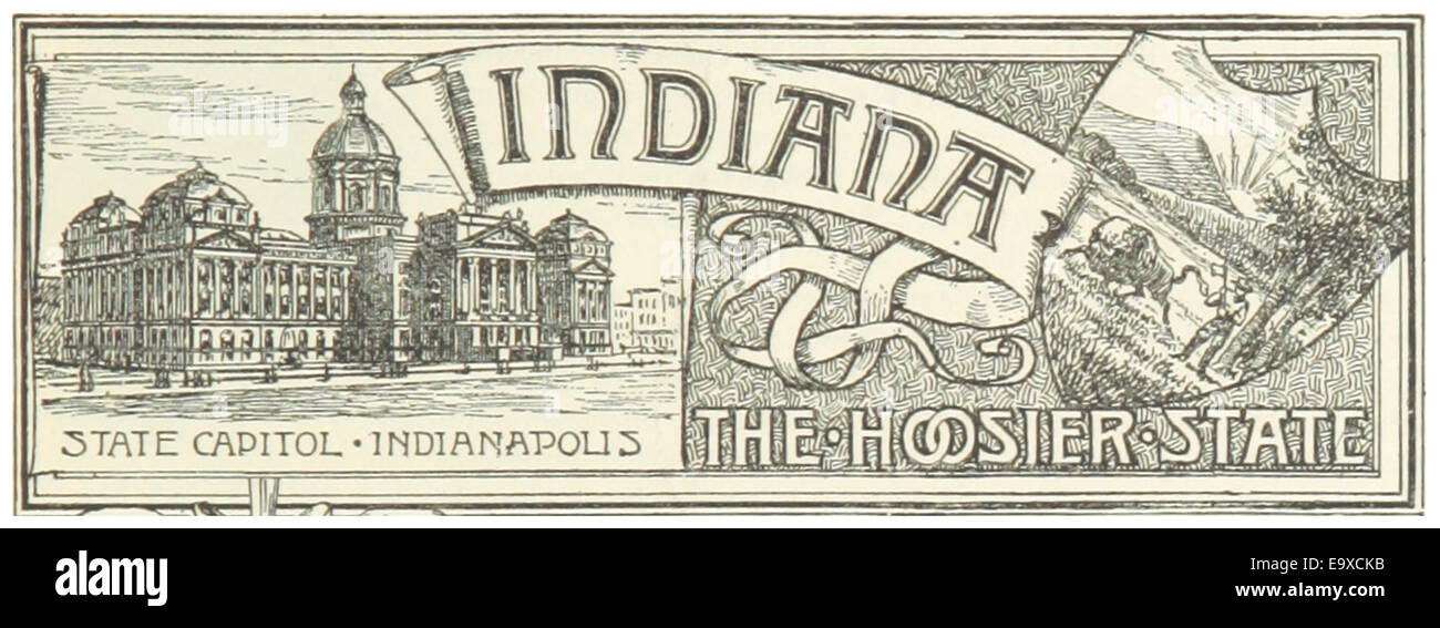 This 1891 map and illustration provide a detailed view of Indiana, also ...