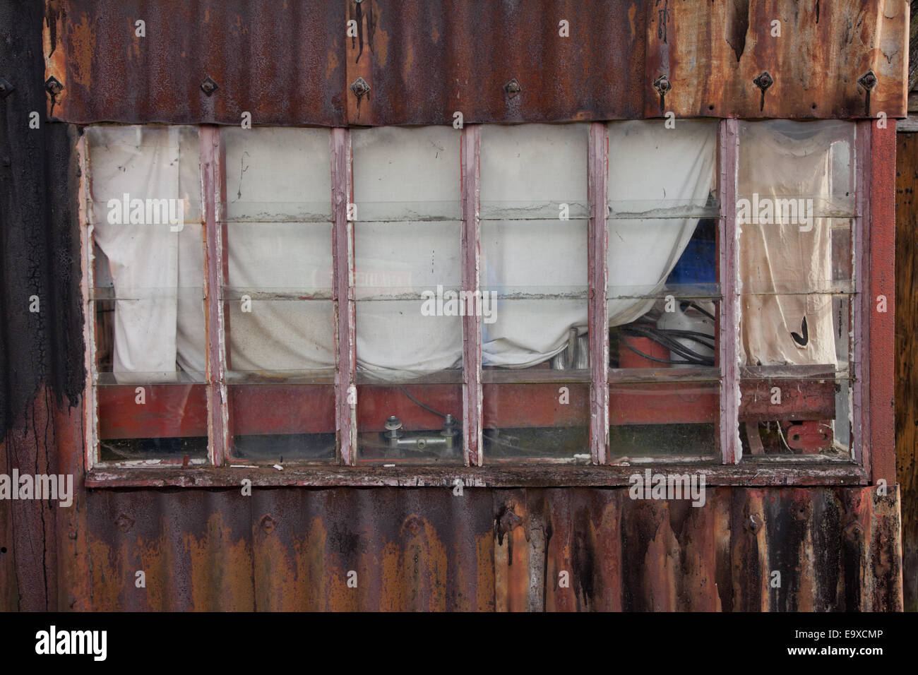 Old shed window from an industrial site in the West Midlands UK Stock ...