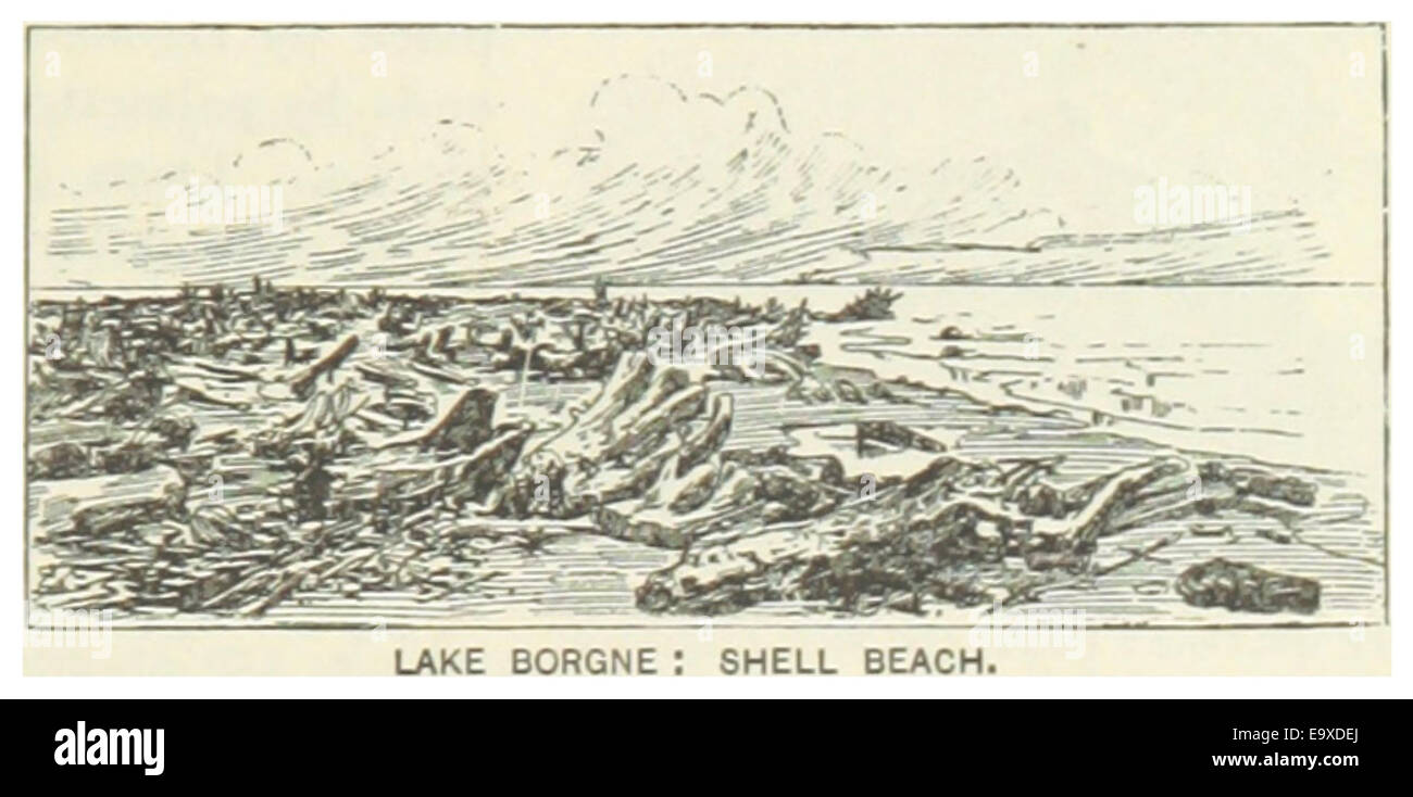 This 1891 map and illustration show Shell Beach, located along Lake ...