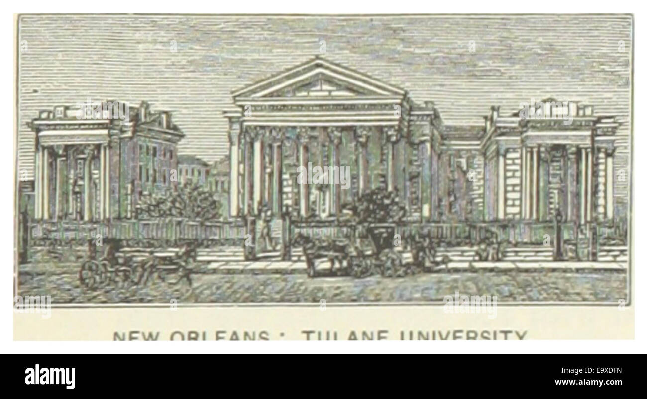 An 1891 illustration showing Tulane University in New Orleans ...