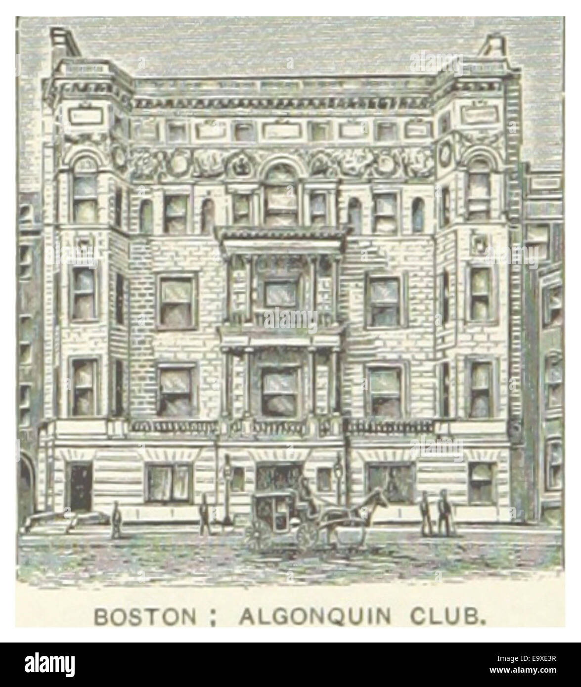 A 1891 map sketch of the Algonquin Club in Boston, a prominent social ...