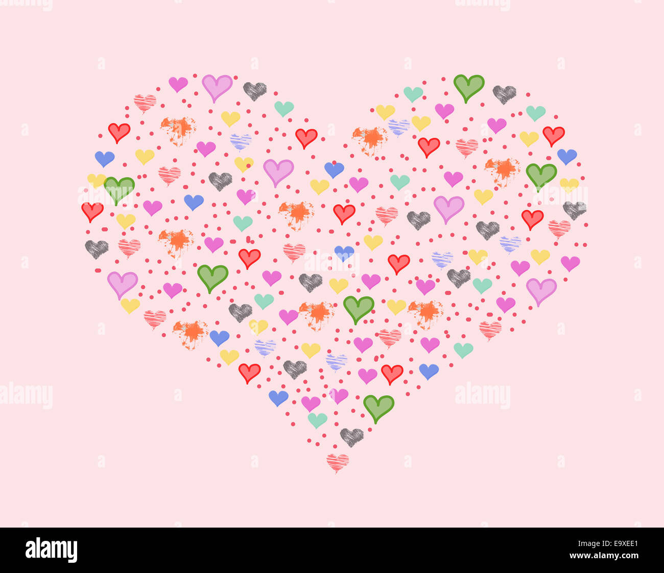 Mini hearts on pink background Stock Photo - Alamy