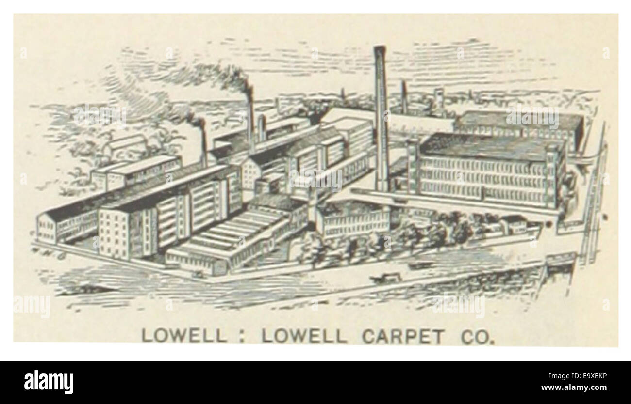 The 1891 illustration from Lowell, Massachusetts, depicts the Lowell ...