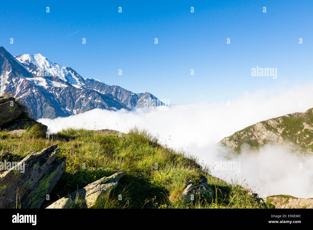 A beautiful view of the Mont Blanc in Chamonix in France Stock Photo ...