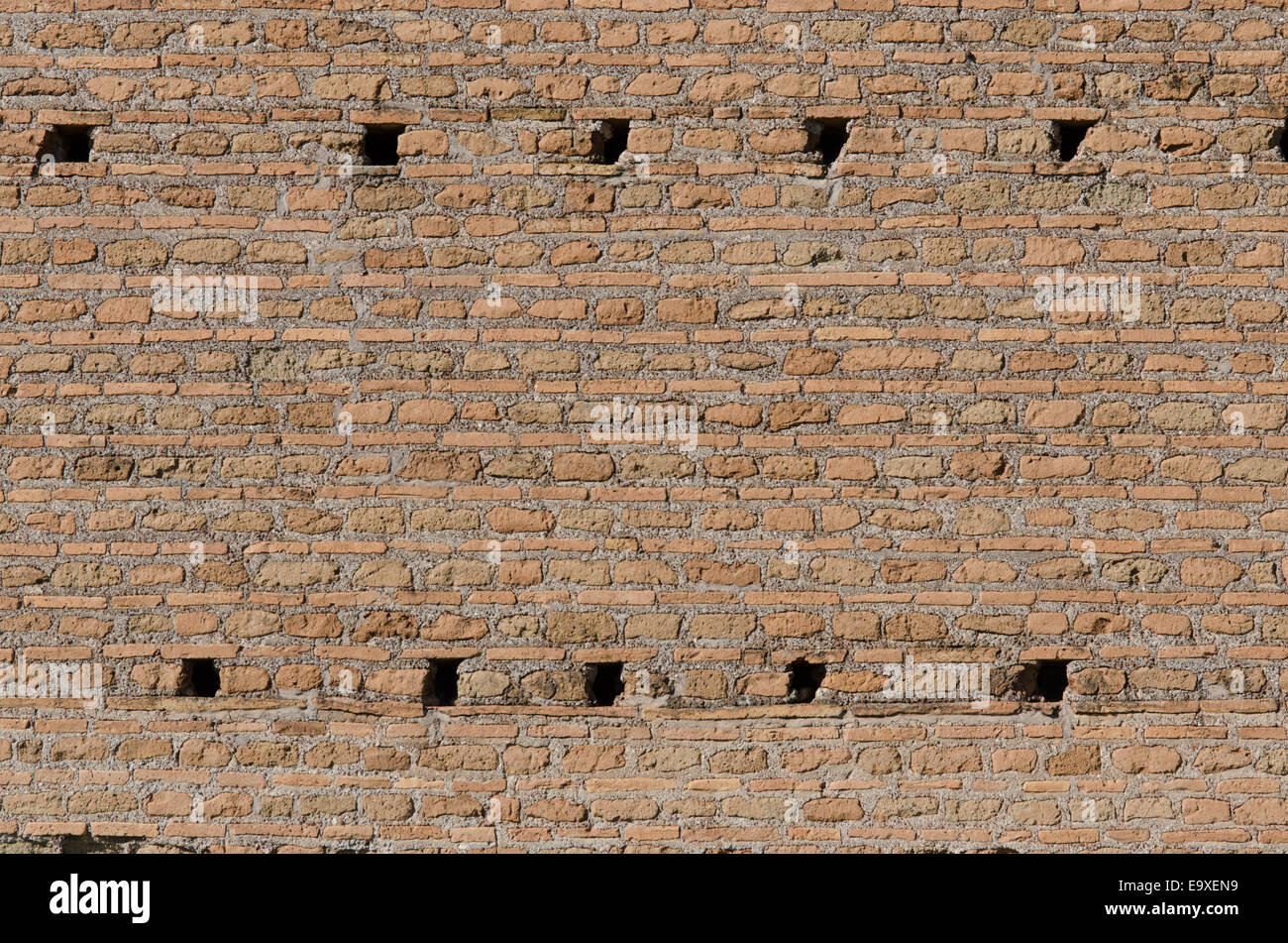 Archaeological site in Rome,In Brick Wall Stock Photo - Alamy