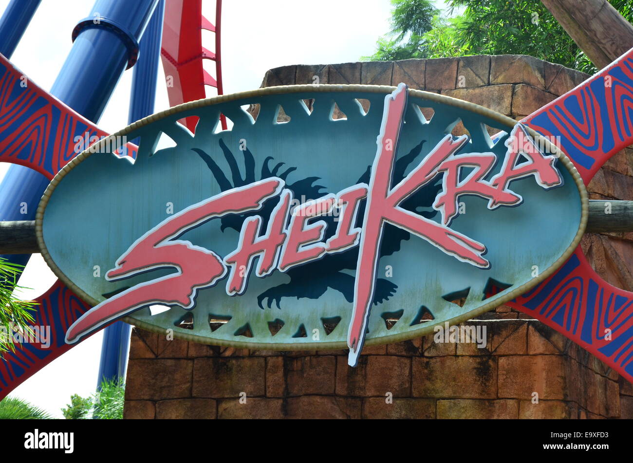 SheiKra roller coaster ride at Busch Gardens, Tampa, Florida, USA Stock ...